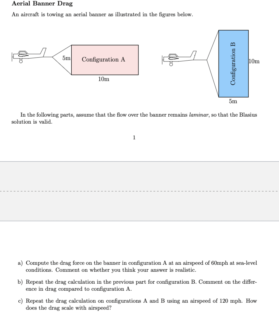 Solved Aerial Banner Drag An aircraft is towing an aerial | Chegg.com