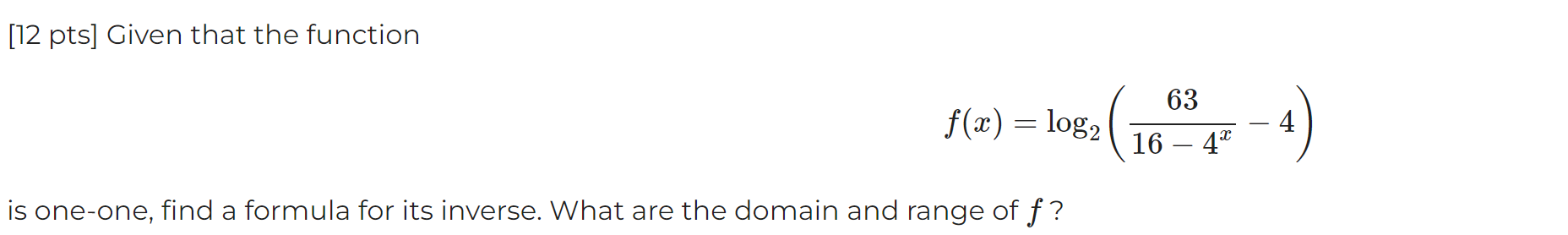Solved [12 ﻿pts] ﻿Given that the | Chegg.com