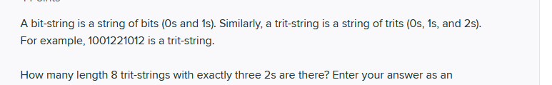 Solved A bit-string is a string of bits (Os and 1s). | Chegg.com