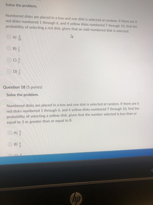 Solved Solve the problem. Numbered disks are placed in a box | Chegg.com