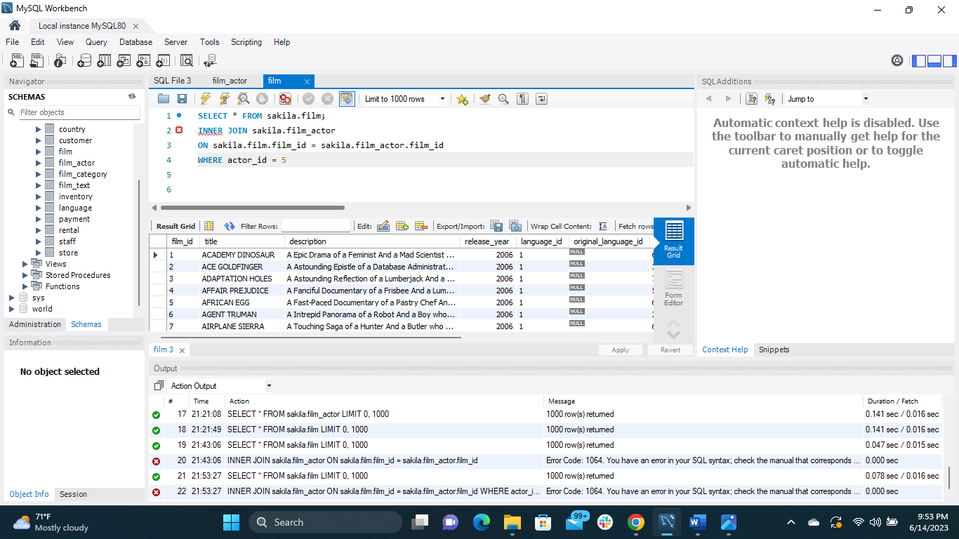 Solved Part 1 Each of the below queries will include at | Chegg.com