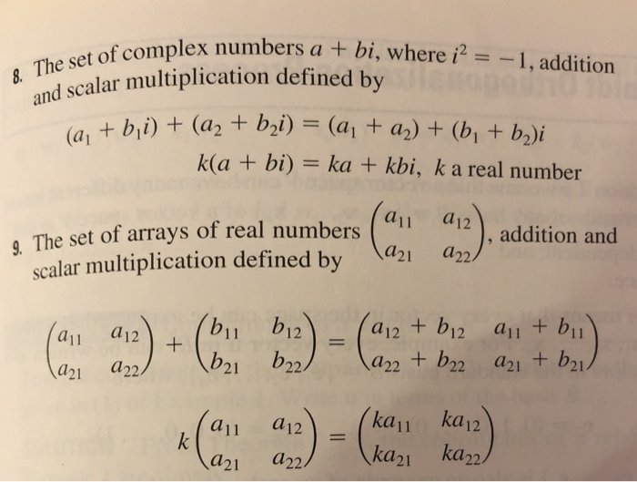Solved The set of complex numbers a + bi, where i2 2-1, | Chegg.com