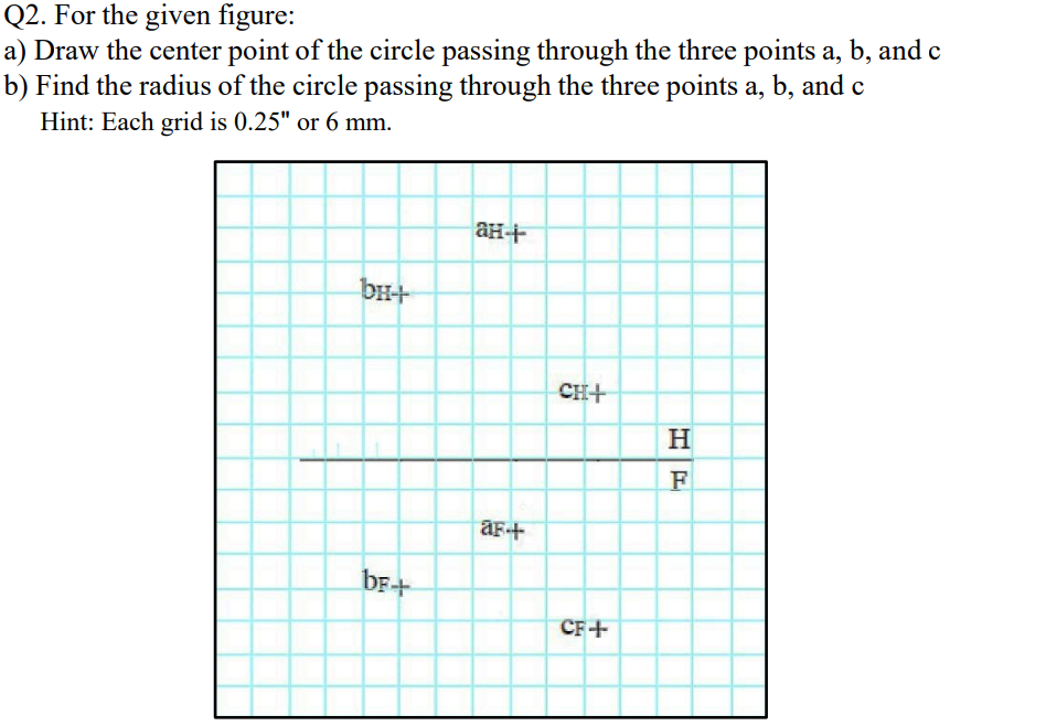 Solved Q2. For the given figure: a) Draw the center point of | Chegg.com