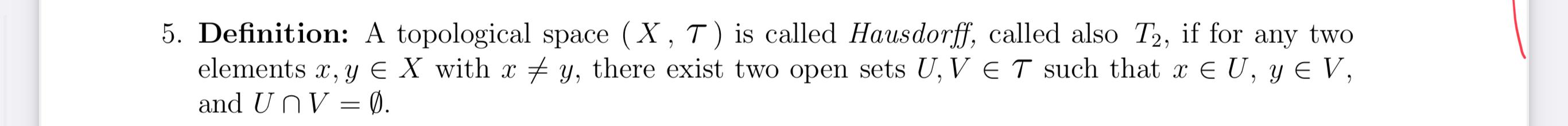 Solved 5. Definition: A topological space (X,τ) is called | Chegg.com