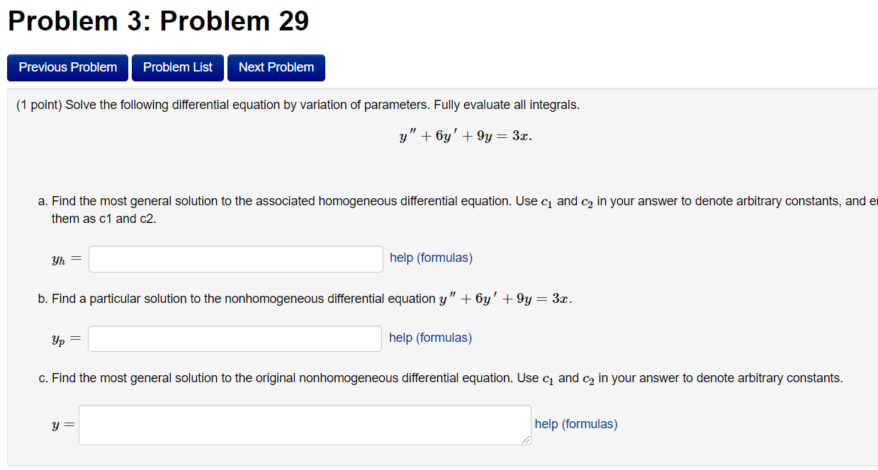 Solved Problem 3: Problem 29 Previous Problem Problem List | Chegg.com