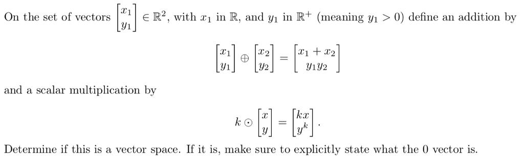 Solved On the set of vectors ri y1 є R2, with 2:1 in R, and | Chegg.com