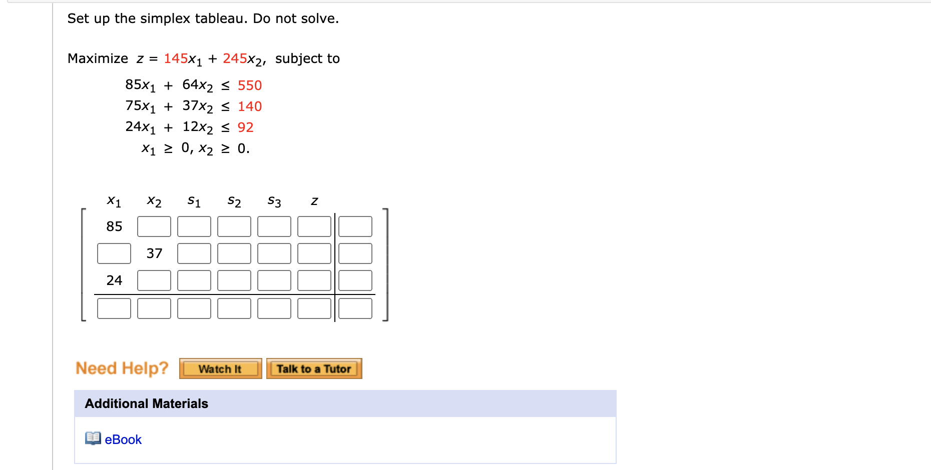 Solved Set up the simplex tableau. Do not solve. Maximize z | Chegg.com