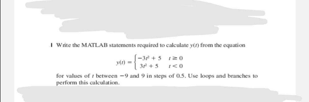 Solved | Write the MATLAB statements required to calculate | Chegg.com