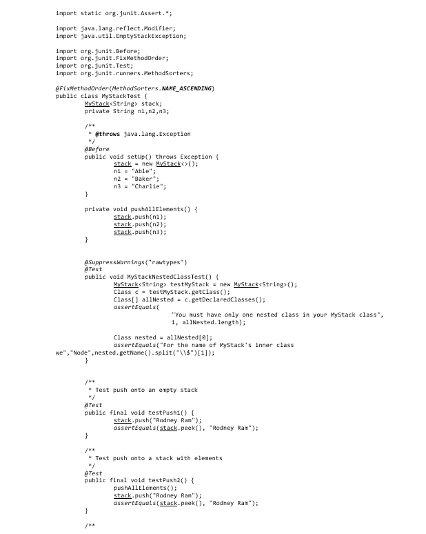 Solved Using Java Write A Mystack Class That Implements 