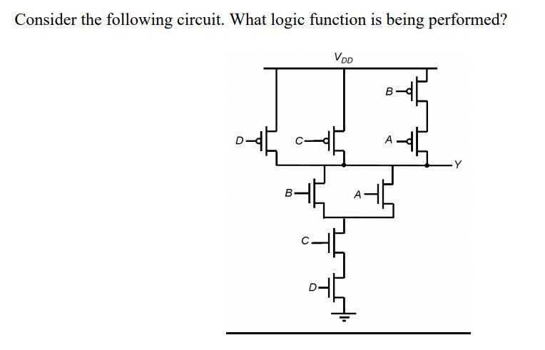 Solved Consider the following circuit. What logic function | Chegg.com