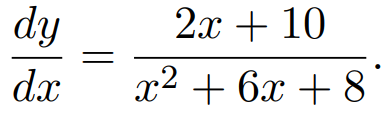 Solved dxdy=x2+6x+82x+10 | Chegg.com