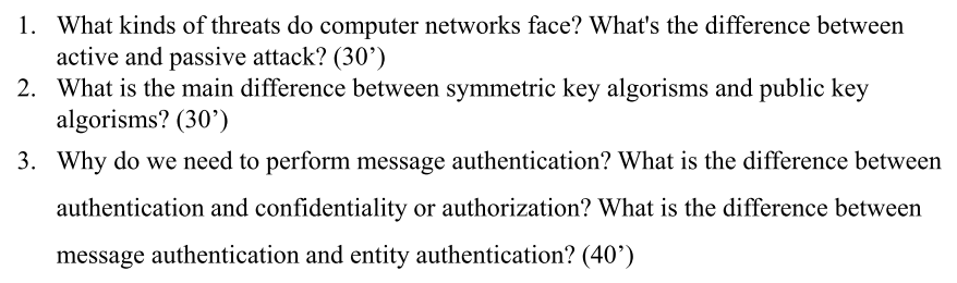 Solved 1. What kinds of threats do computer networks face? | Chegg.com