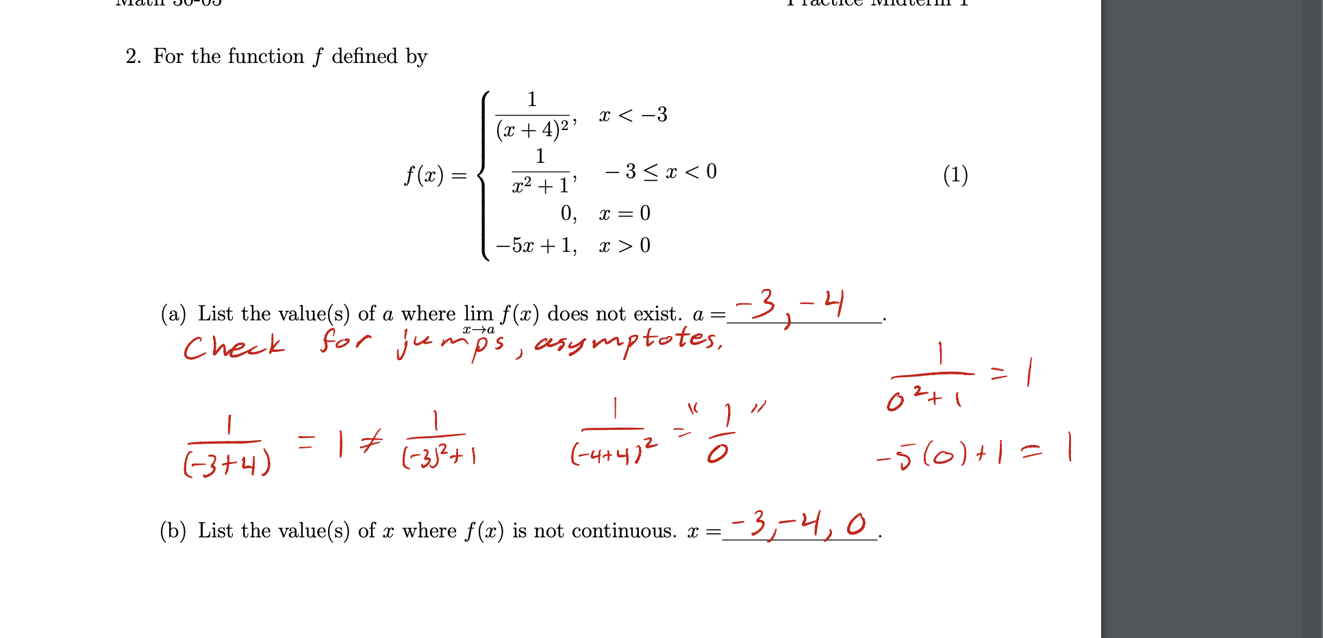 Solved 2. For the function f defined by | Chegg.com