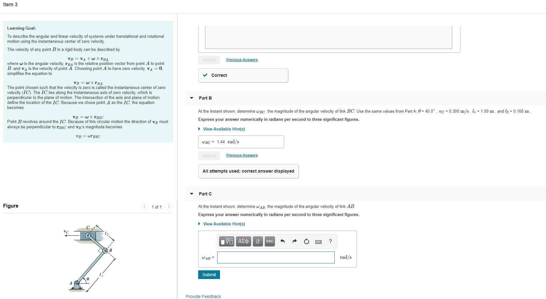 Solved Item 3 Learning Goal: To describe the angular and | Chegg.com