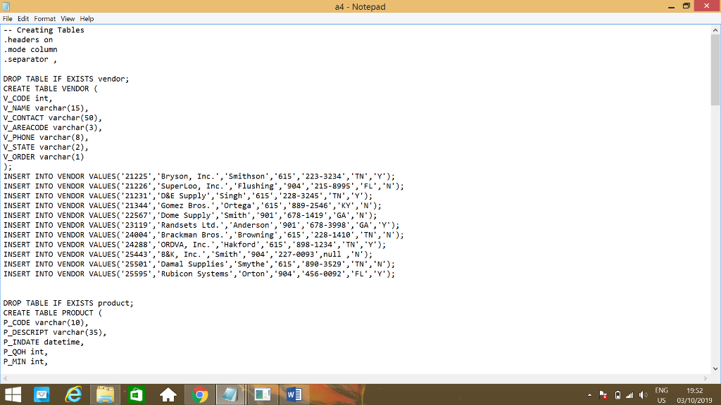 Solved a4 - Notepad - OX File Edit Format View Help | Chegg.com