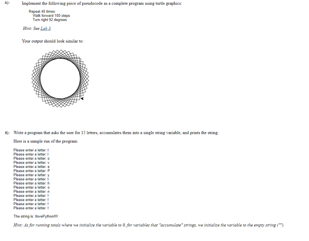 Solved In python: Define and Invoke Main in both Part A And | Chegg.com