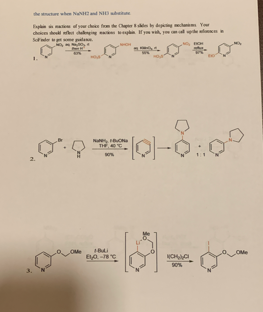 the structure when NaNH2 and NH3 substitute. Explain | Chegg.com