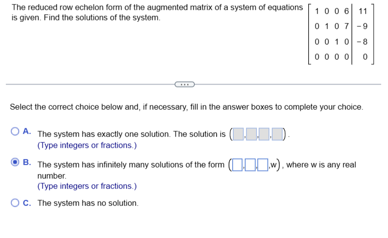 Solved The reduced row echelon form of the augmented matrix | Chegg.com