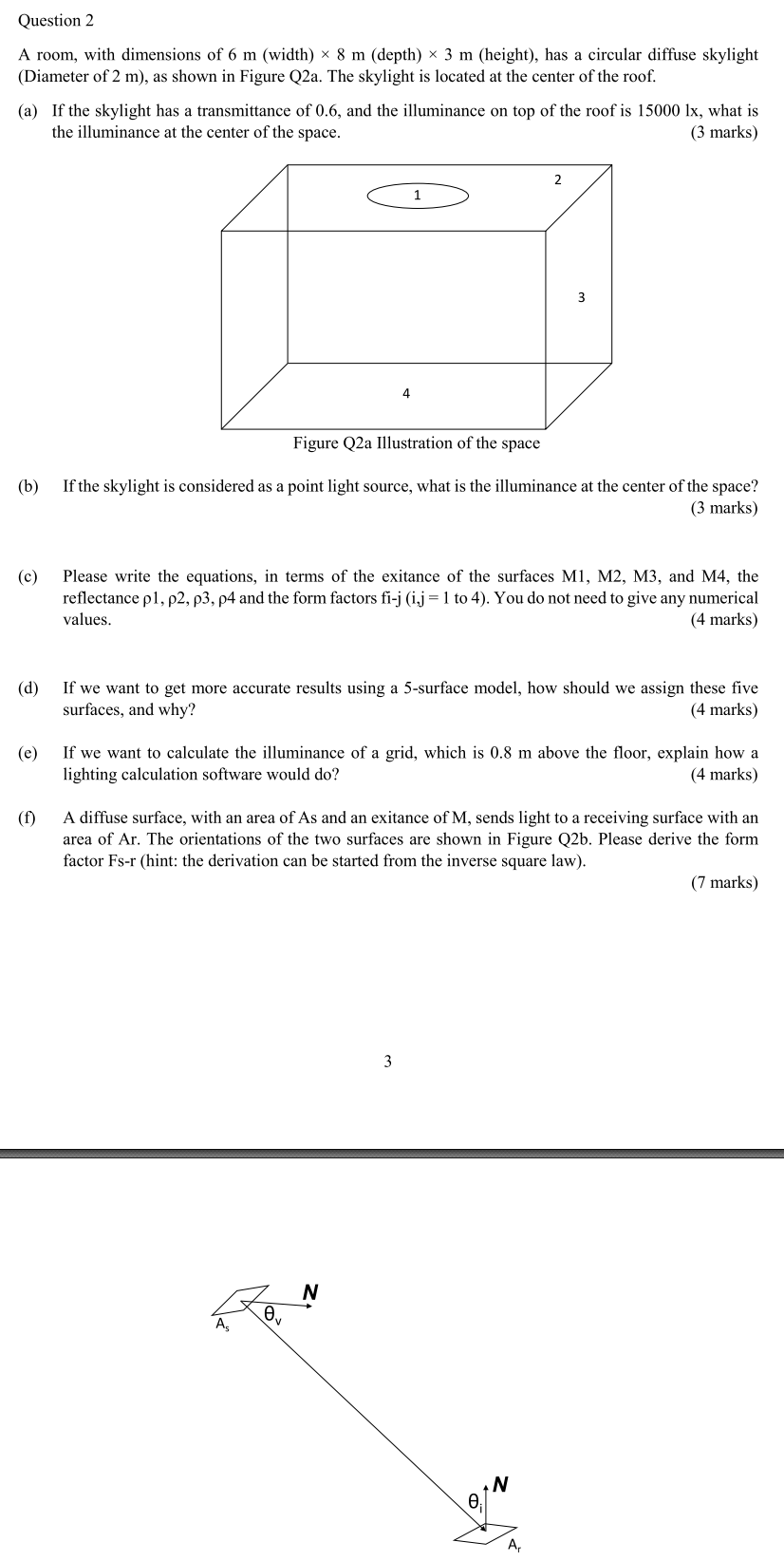 Solved Question 2 A room, with dimensions of 6 m (width) ×8 | Chegg.com
