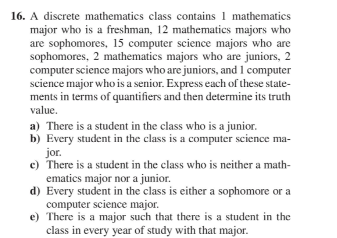 Solved 16. A discrete mathematics class contains 1 | Chegg.com