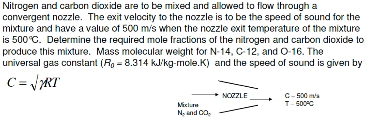 Solved Nitrogen and carbon dioxide are to be mixed and | Chegg.com