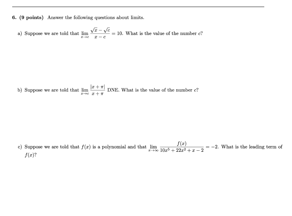 Solved 6. (9 points) Answer the following questions about | Chegg.com