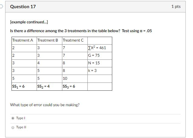 Solved Question 11 1 pts Is there a difference among the 3 | Chegg.com