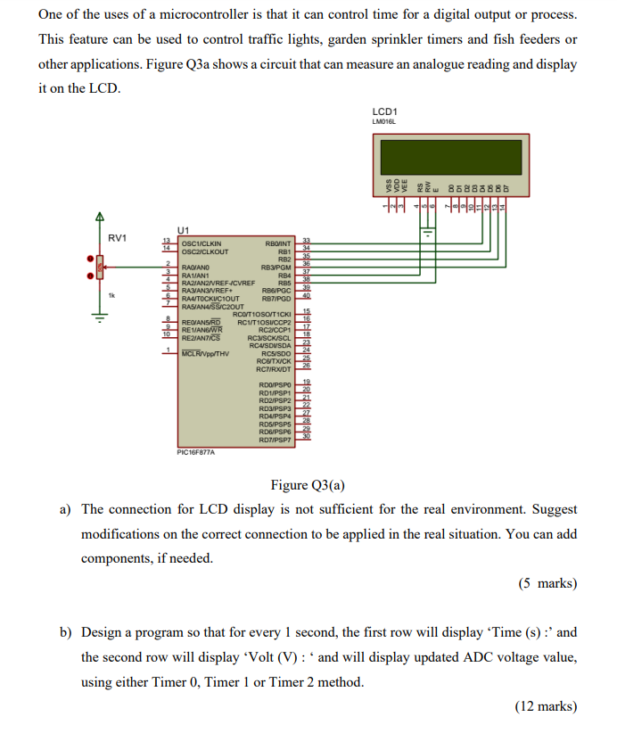 Solved One of the uses of a microcontroller is that it can | Chegg.com