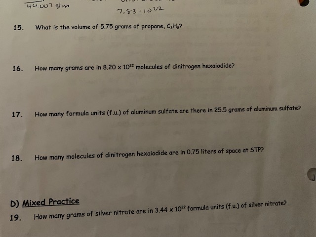 Solved प्र.007 s/m 7.83⋅1022 15. What is the volume of 5.75 | Chegg.com