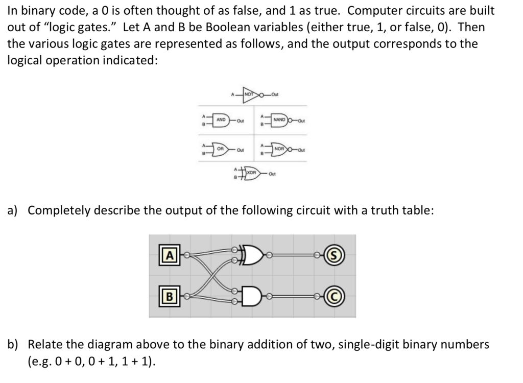 Solved In binary code, a 0 is often thought of as false, and | Chegg.com