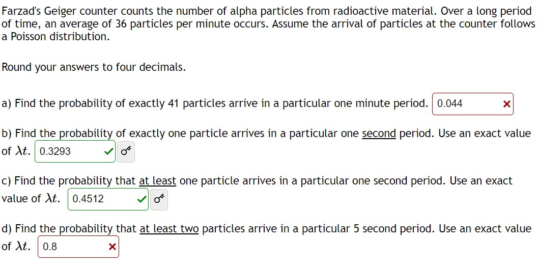 Solved Farzad's Geiger counter counts the number of alpha | Chegg.com