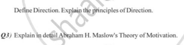 Solved Define Direction. Explain the principles of | Chegg.com