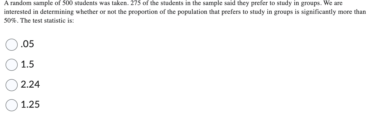 Solved A random sample of 500 students was taken. 275 of the | Chegg.com