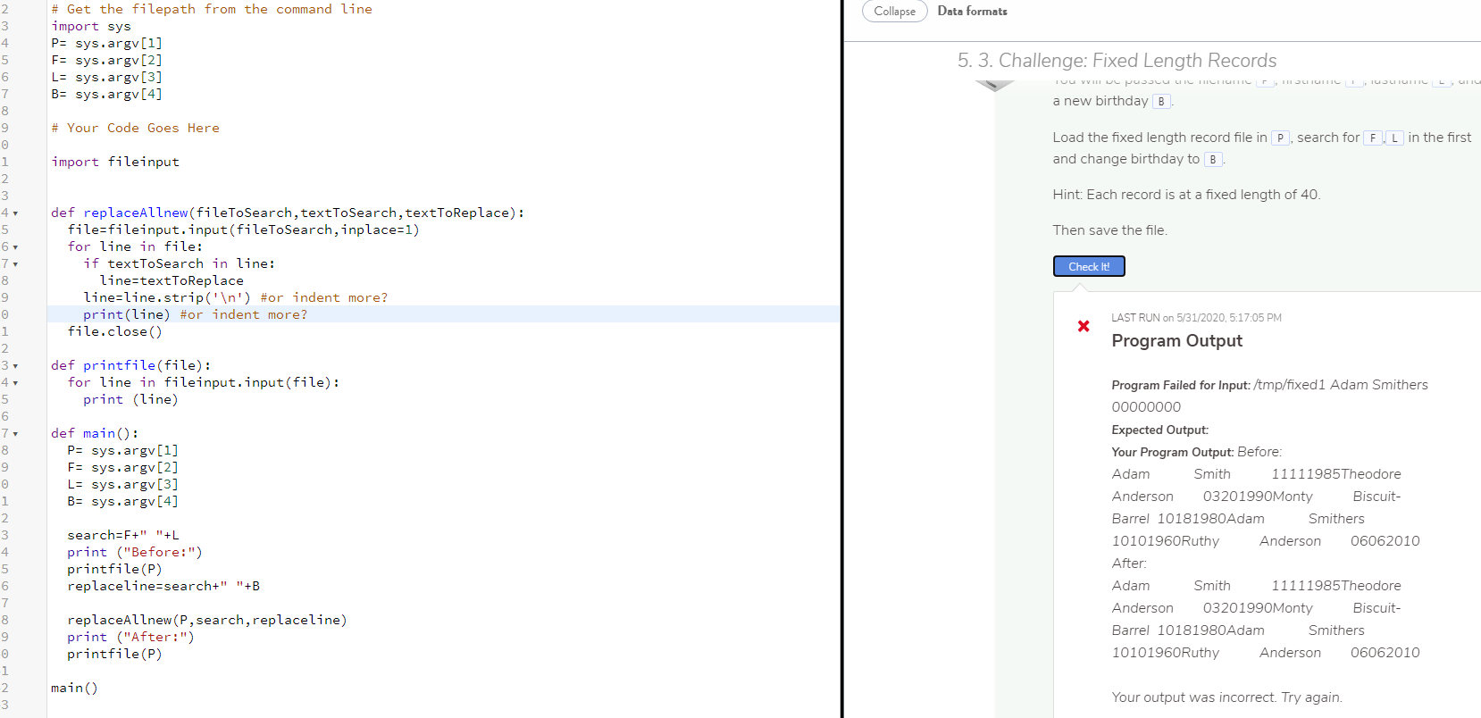 Hello, do you see the error in this code | Chegg.com