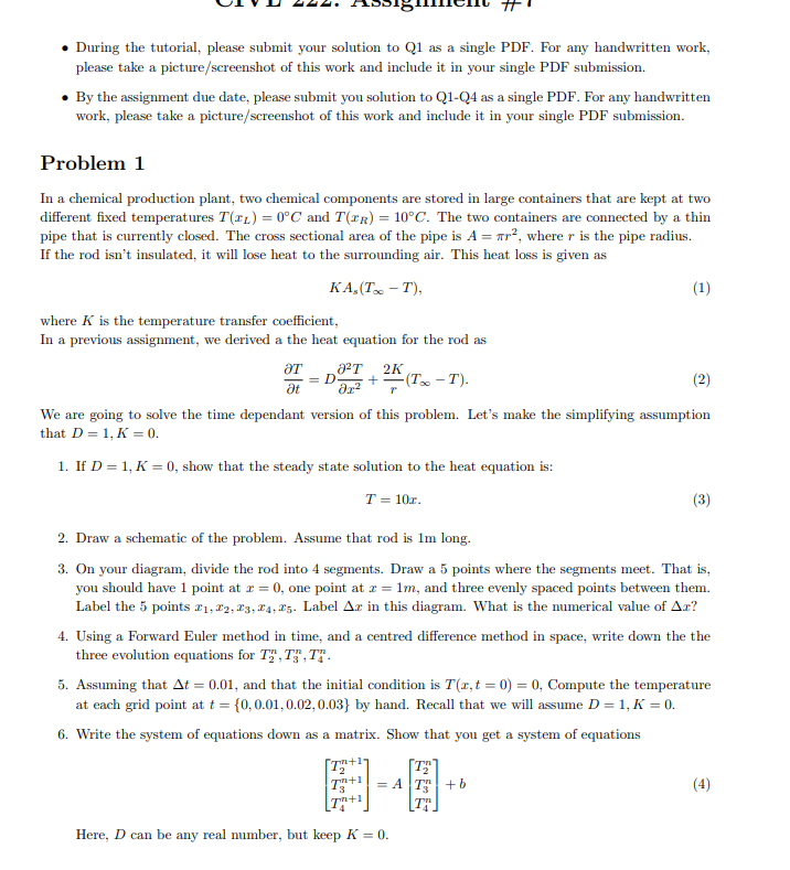 During the tutorial, please submit your solution | Chegg.com