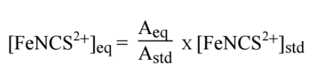 Solved Derive [FeNCS2+]eq = Aeq/Astd x [FeNCS2+]std by | Chegg.com