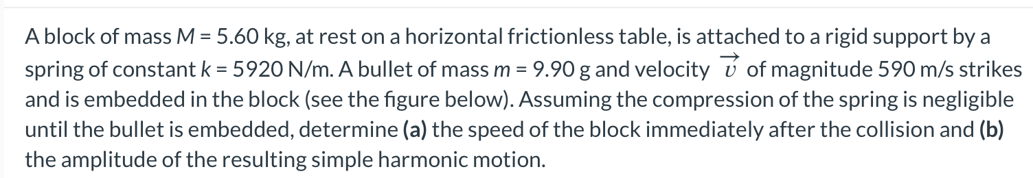 Solved A block of mass M=5.60kg, ﻿at rest on a horizontal | Chegg.com