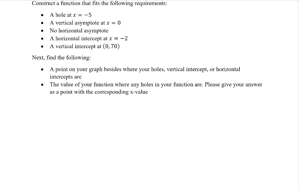 Solved Construct a function that fits the following | Chegg.com