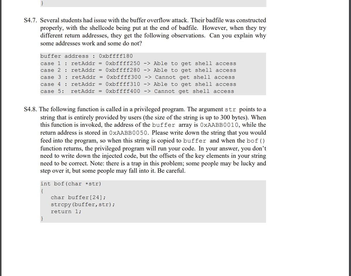 Solved S4.7. Several students had issue with the buffer | Chegg.com