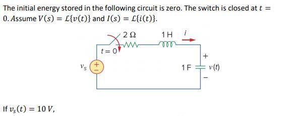 Solved The initial energy stored in the following circuit is | Chegg.com