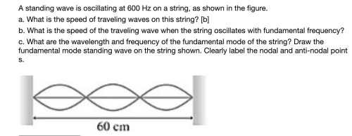 Solved A standing wave is oscillating at 600 Hz on a string, | Chegg.com