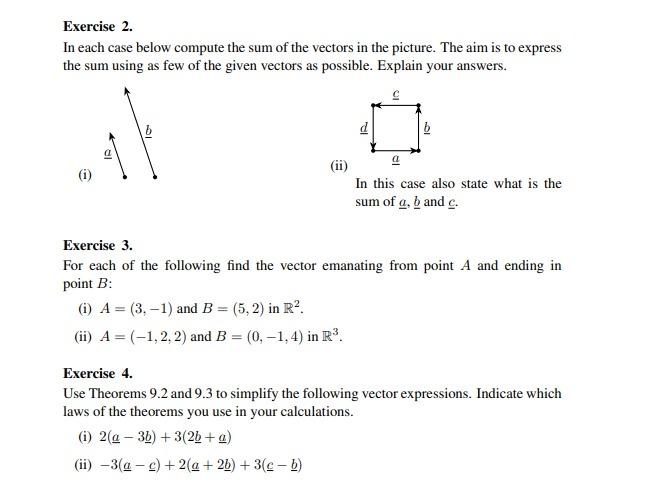 Solved Exercise 2. In each case below compute the sum of the | Chegg.com