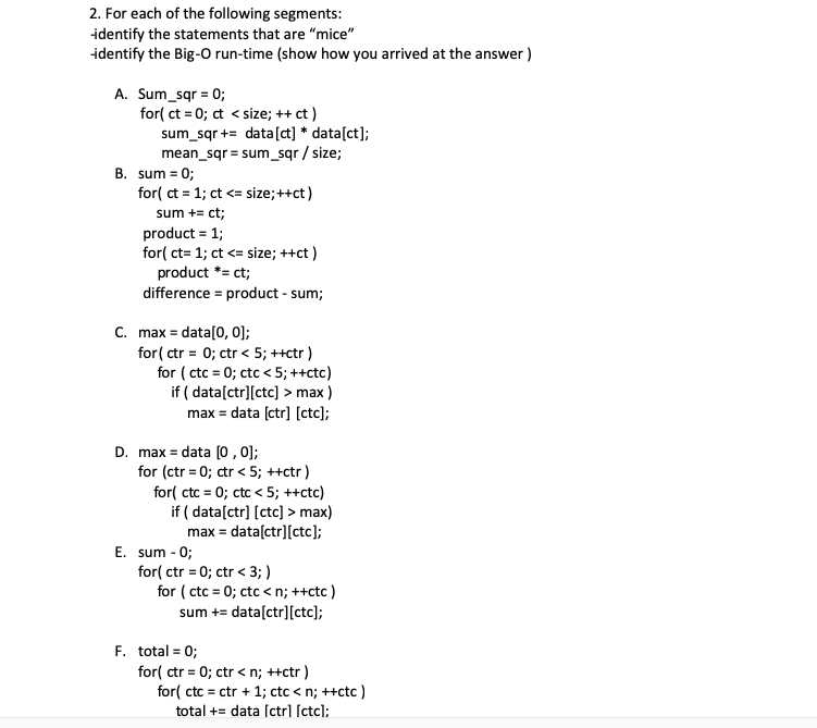 2. For each of the following segments: identify the | Chegg.com