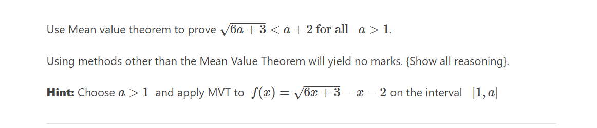 Solved **Use Mean value theorem to prove | Chegg.com