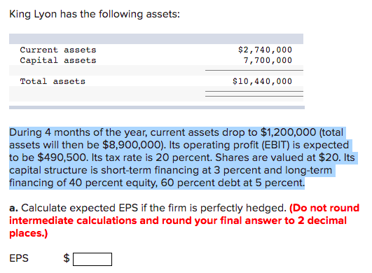 Solved King Lyon has the following assets: Current assets | Chegg.com