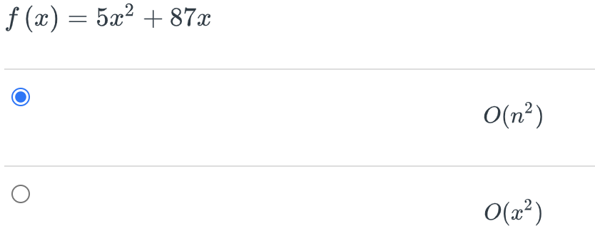 Solved Big O notation. Discard lower-order terms of the | Chegg.com