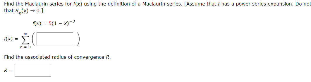 Solved Find the Maclaurin series for f(x) using the | Chegg.com