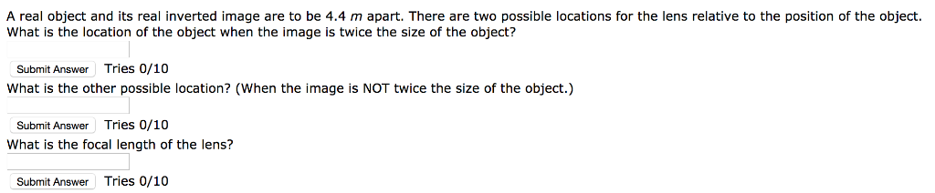 Solved A real object and its real inverted image are to be | Chegg.com