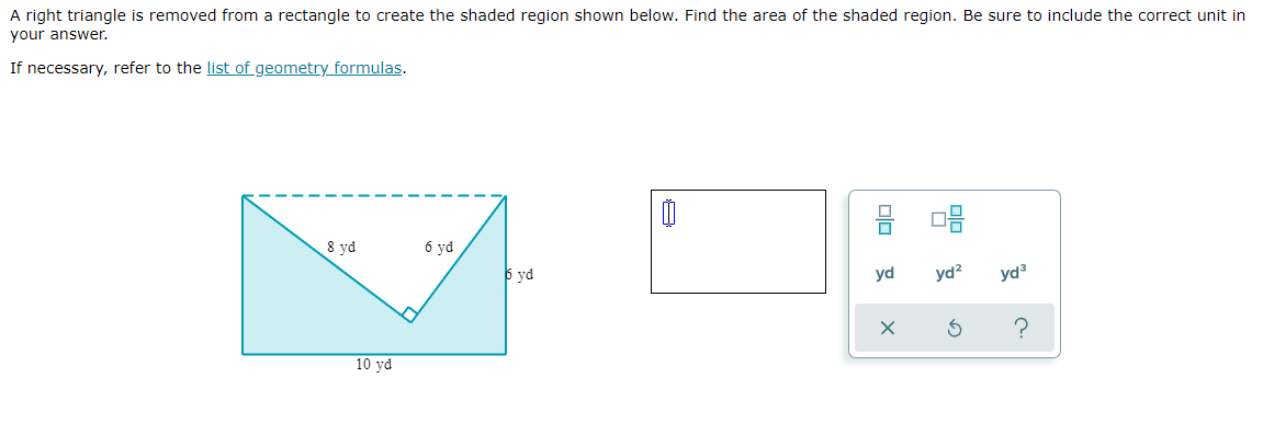 Solved A right triangle is removed from a rectangle to | Chegg.com