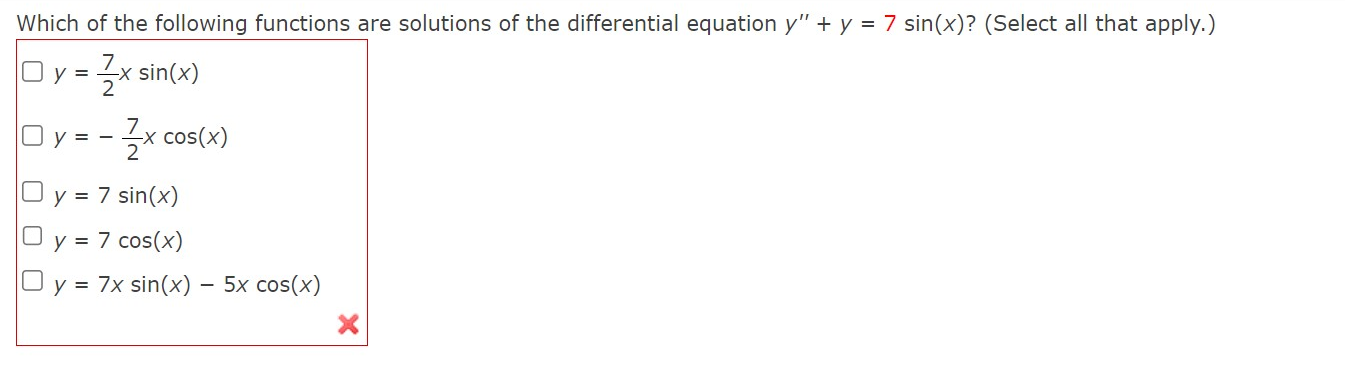 Solved Which of the following functions are solutions of the | Chegg.com